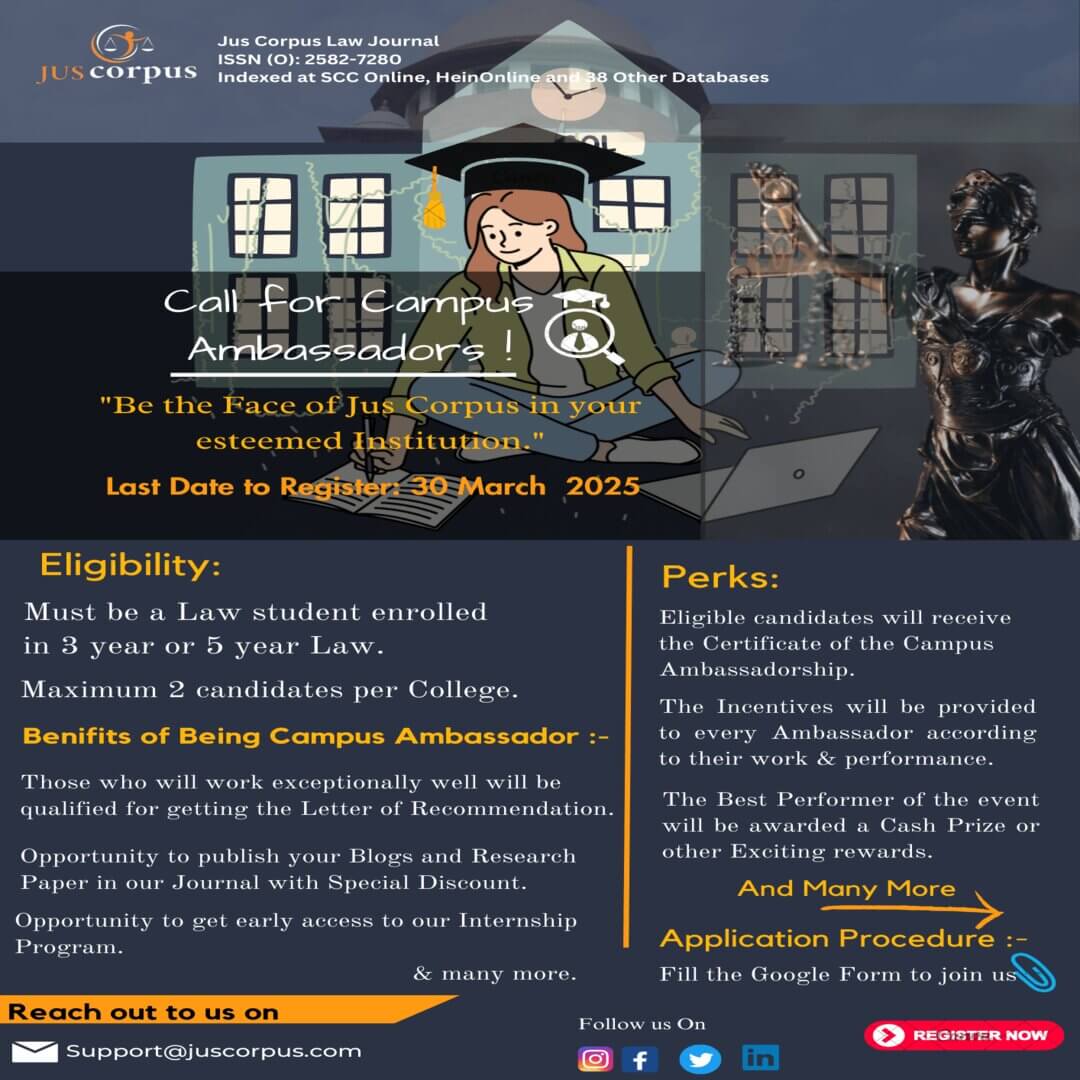 Jus Corpus - India's Highest Indexed Law Journal